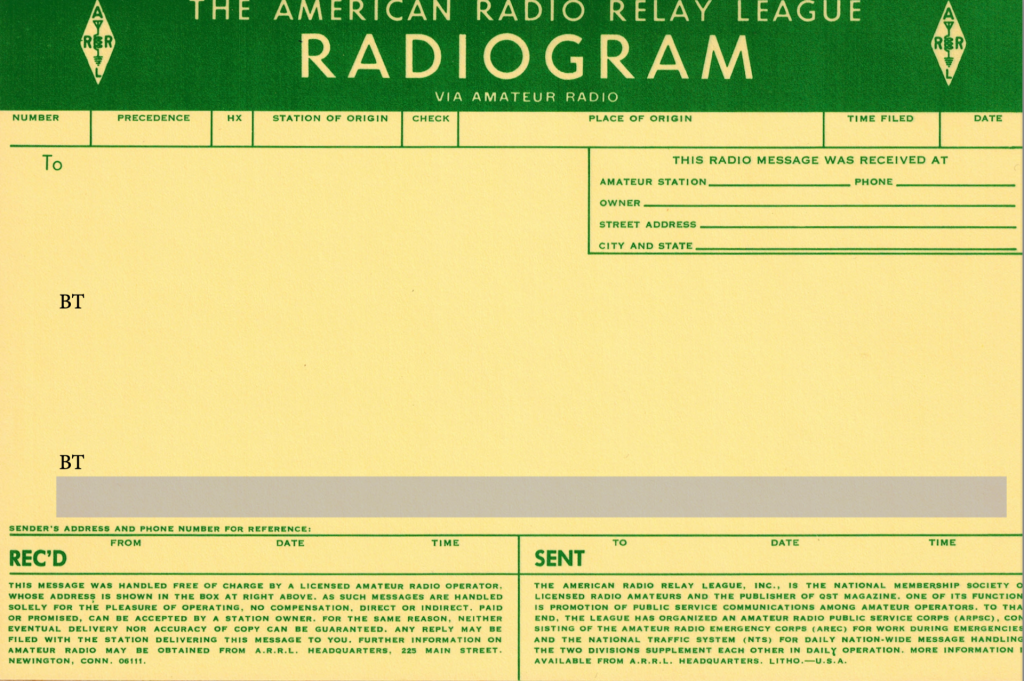 Fillable Radiogram Form – NTS